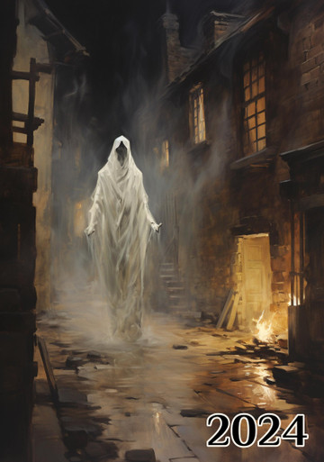 2024 Wall Calendar [12 pages 8"x12"] Spooky Ominous Ghosts in Abandoned ...