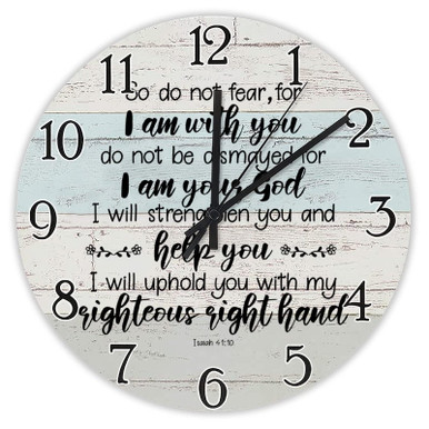 So Do Not Fear Clock Bible Verse Wall Clock Religious Quote Art Wooden ...