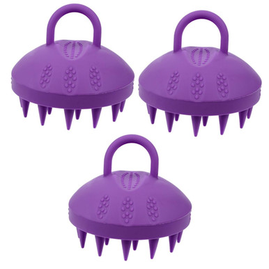 Healvian 3pcs Silicone Shampoo Brush Scalp Exfoliator Scalp Scraper ...