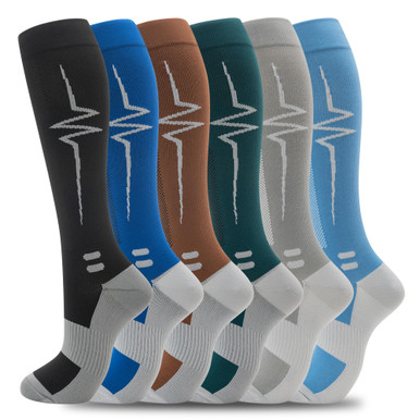 fenglaoda Compression Socks Women Men 6 Pairs,Knee High Support ...