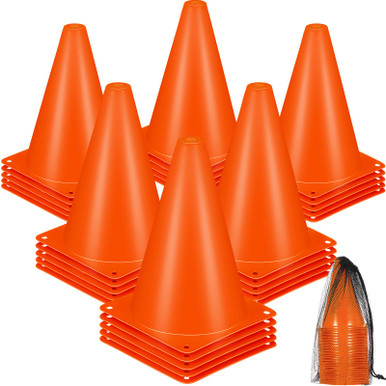 Syhood 30 Pack 7 Inch Plastic Traffic Cones Sports Training Agility ...