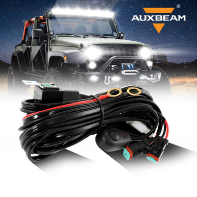 Auxbeam Led Light Bar Wiring Harness with PT Plug 12V 40Amp Fuse Relay ...