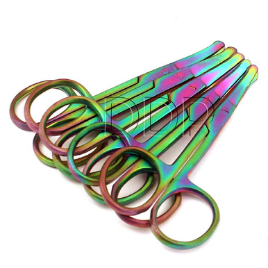 DDP SET OF 5 MULTI TITANIUM COLOR RAINBOW SAFETY NOSE MUSTACHE SCISSOR ...