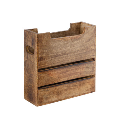 Mie Creations Wooden Magazine Holder Rack with Handle, Decorative ...