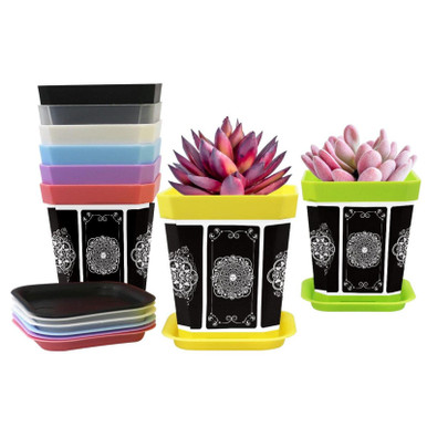 Back of Tarot Cards Flower Pots, 8 Pack 2.75 inch Plastic Plant Pots ...