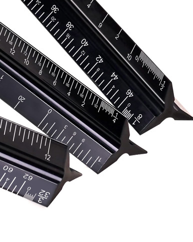 Architectural Scale Ruler 3 Pack Aluminum Triangular Ruler 12 Inch ...