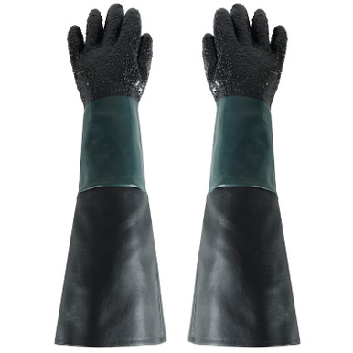 ATPEAM Rubber Sandblasting Sandblaster Gloves | 23.6" Heavy Duty Rubber ...