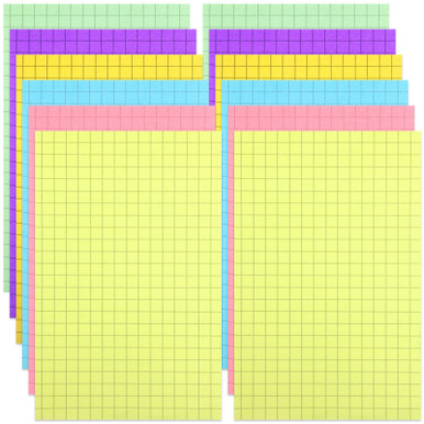12 Pads Grid Paper Sticky Notes Grid Writing Notepad 4 x 6 Inch Grid ...