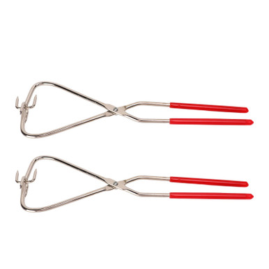 Pssopp 2pcs Dipping Tong Pottery Tool,Red Handle Stainless Steel Easy ...