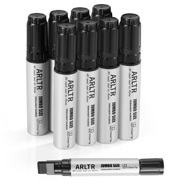 ARLTR Permanent Markers Jumbo, 15mm Wide Tip Set of 8 Large Permanent ...