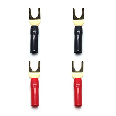 Dasunny 2 Pairs Spade Plug Speaker Fork Lugs Crimp Connector for 6-10 ...