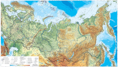 Gifts Delight Laminated 42x24 Poster: Physical Map - Maps of Russia ...