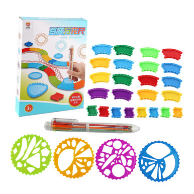 VILLCASE 1 Set DIY Million Flower Ruler Set Kids Suit Multifunctional ...
