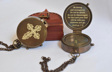 AASIYA Be Strong and Courageous Engraved Compass - Confirmation Gift ...