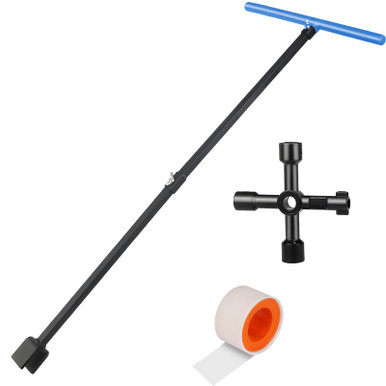 28 In Water Meter Key, Water Shut off Tool with 4-Way Multi-Functional ...
