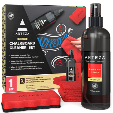 Arteza Chalkboard Cleaner Set with 10-Ounce Spray Bottle Cleaner, 1 ...