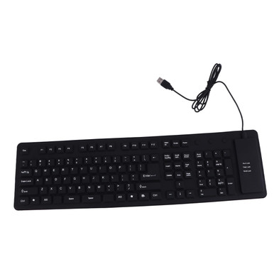 UKCOCO Roll Wired Mini Washable Flat Keyboard Folding Portable Soft ...