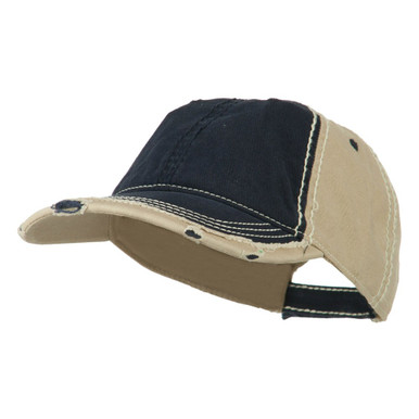Otto Caps Vintage Washed Cotton Twill Frayed Bill Cap - Navy OSFM ...