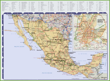 Gifts Delight Laminated 32x24 Poster: Road map of Mexico ...