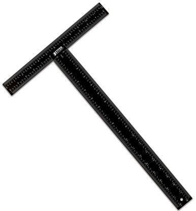 T Square, T Ruler, 18 inch Metal T Ruler Carbon Steel Ruler, Double ...