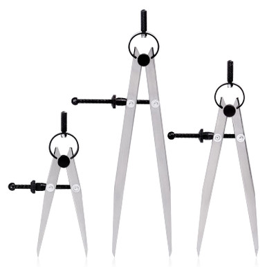 Wokape 3Pcs Adjustable Lockable Steel Divider Wing Leather Compass, 4 ...