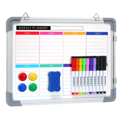Weekly Calendar Whiteboard, Weekly Dry Erase Board for Kids, 12" x 16 ...