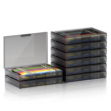 iBune 8 Pack Plastic Crayon Boxes, Hard Crayon Cases Stackable Marker ...