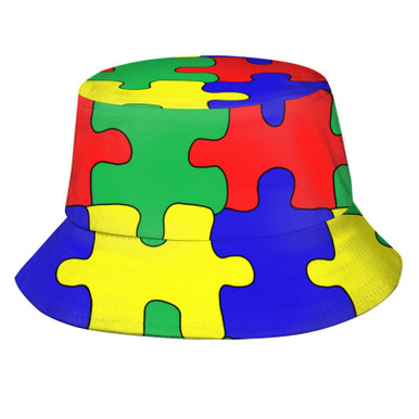 Autism Bucket Hat Autism Awareness Puzzle Piece Fisherman Hat Travel ...