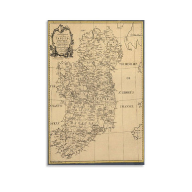 1795 Irish Surname Map Printable Vintage Irish Map Antique Surname Map ...
