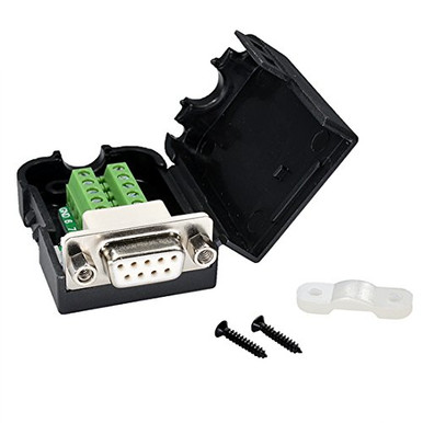 Oiyagai DB9 D-SUB RS232 VGA Adapter 9 Pin Signals Terminal Breakout Plastic Cover 2 Row (Female ...