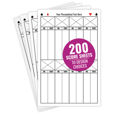Personalized Chicago Bridge Score Pads: 200 Sheets Total for ...