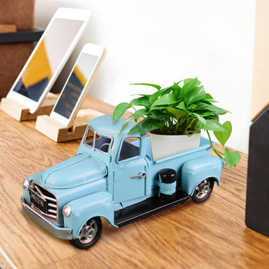 SUMDUINO Little Truck Planter, Retro Style Metal Mini Truck Flower Pot ...