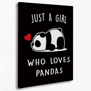 Just A Girl Who Loves Pandas Canvas Wall Art Prints,Cute Sleeping Panda ...