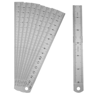 6 Inch Metal Ruler Set Stainless Steel Straight Edge Rules with Inch ...