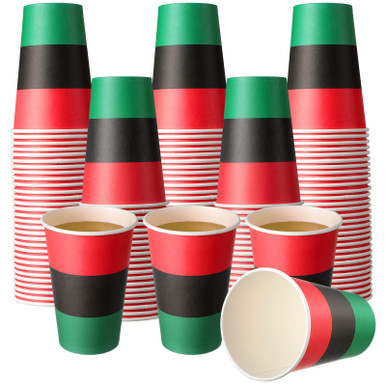Hushee 100 Pcs Kwanzaa Paper Cups Juneteenth Day Paper Cups Freedom Day ...