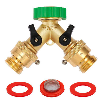 Pronese 1Pack LF Premium Brass Garden Hose 2 Way Splitter+2Pack Hose ...
