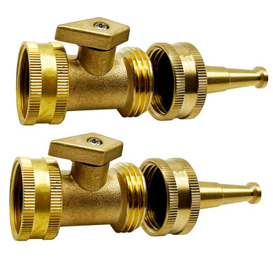High Pressure Hose Jet Nozzle with Shut Off Valve, Brass Heavy Duty 3/4 ...