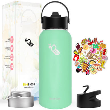Bee Flask - Sports Water Bottle - 32 Oz, 3 Lids (With straw), 50 Cute ...