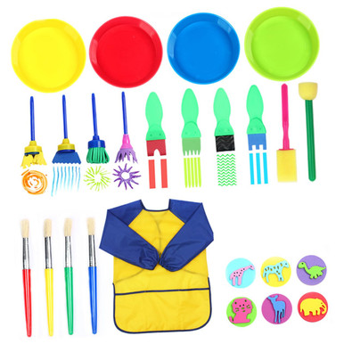 EXCEART 25pcs Painting Set Kids Painting Brushes Kit Acrylic Paint ...