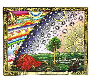 1889 Firmament Dome - Flat Earth Map by Camille Flammarion - Astronomy ...