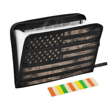 Kcldeci Expanding File Folder 13 Pocket American Flag with Desert ...