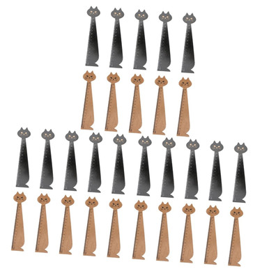 NUOBESTY 30 pcs cat Drawing Ruler Wooden Ruler Cartoon Metric Ruler DIY ...
