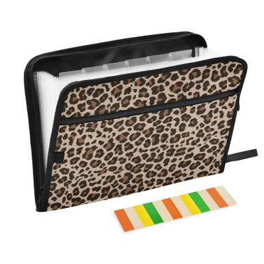 Leopard Expanding File Folders Zipper Closure Acordian File Keeper ...
