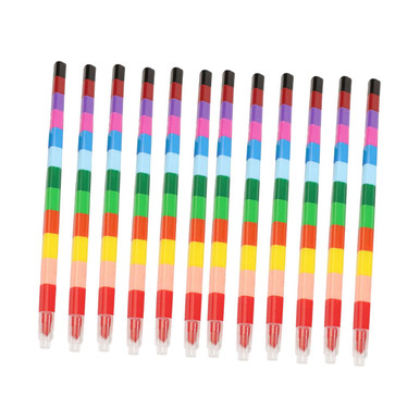 VILLCASE 16pcs 12 Goodie Bag Filler Stackable Crayons Kids Crayons ...