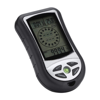 LIULDASHUN Barometer Altimeter Compass,Black Multi Function Digital ...