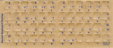 Keyboard Stickers, Overlays, Labels: Transparent Danish Blue Characters ...