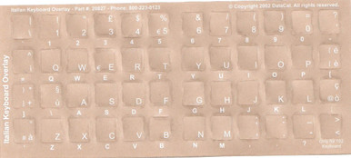 Aramedia Italian Keyboard Stickers - Labels - Overlays with White ...