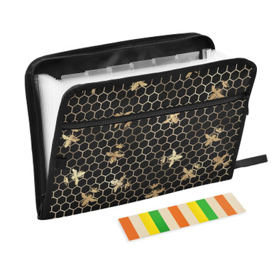 Bee Gold Expanding File Folders 13 Pocket Accordion File Organizer with ...