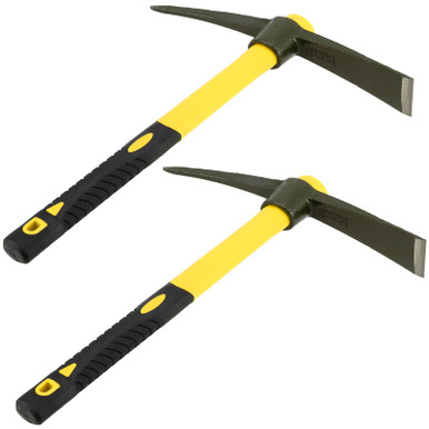 MUKCHAP 2 PCS 15 Inch Pick Mattock Hoe, Weeding Mattock Hoe with Yellow ...
