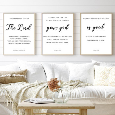 Bible Verse Canvas Wall Art the Lord Your God Is Good Poster Christian ...